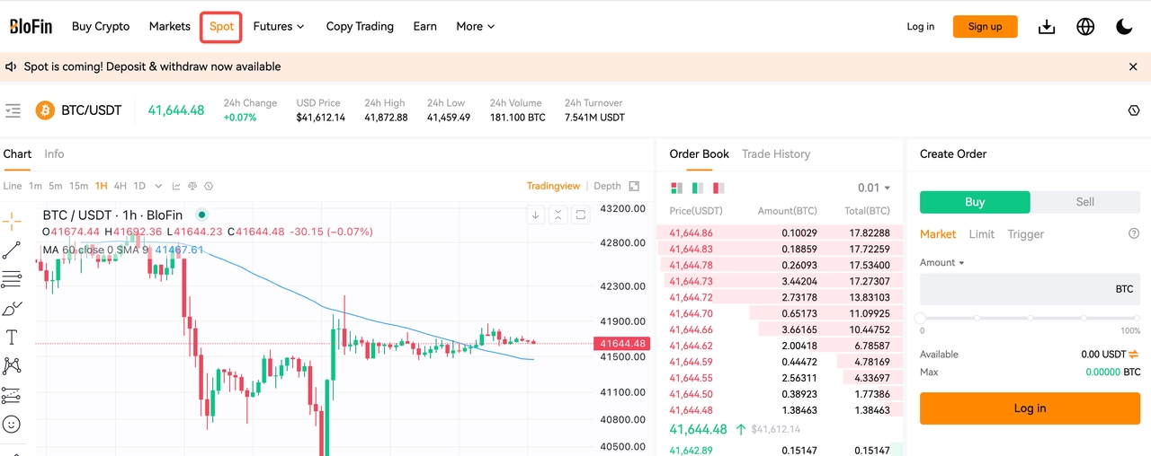 How to Trade Spot on BloFin? – Help Center